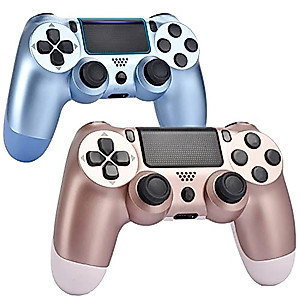 Wireless Controller 2 Pack for PS4 Controller, AUGEX Wireless Gamepad Work with Playstation 4 Controllers, Berryblue Game Control for PS4 Controller with Joystick, PS4 Pro/Silm/PC Purple