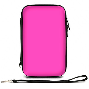 ADVcer 3DS Case, EVA Waterproof Hard Shield Protective Carrying Case with Detachable Hand Wrist Strap Compatible with Nintendo New 3DS XL, New 3DS, 3DS, 3DS XL LL, DSi, Dsi XL, DS, DS Lite (Fuchsia)