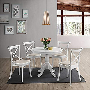 Carolina Classic Fairview 36" Round Pedestal Dining Table in White