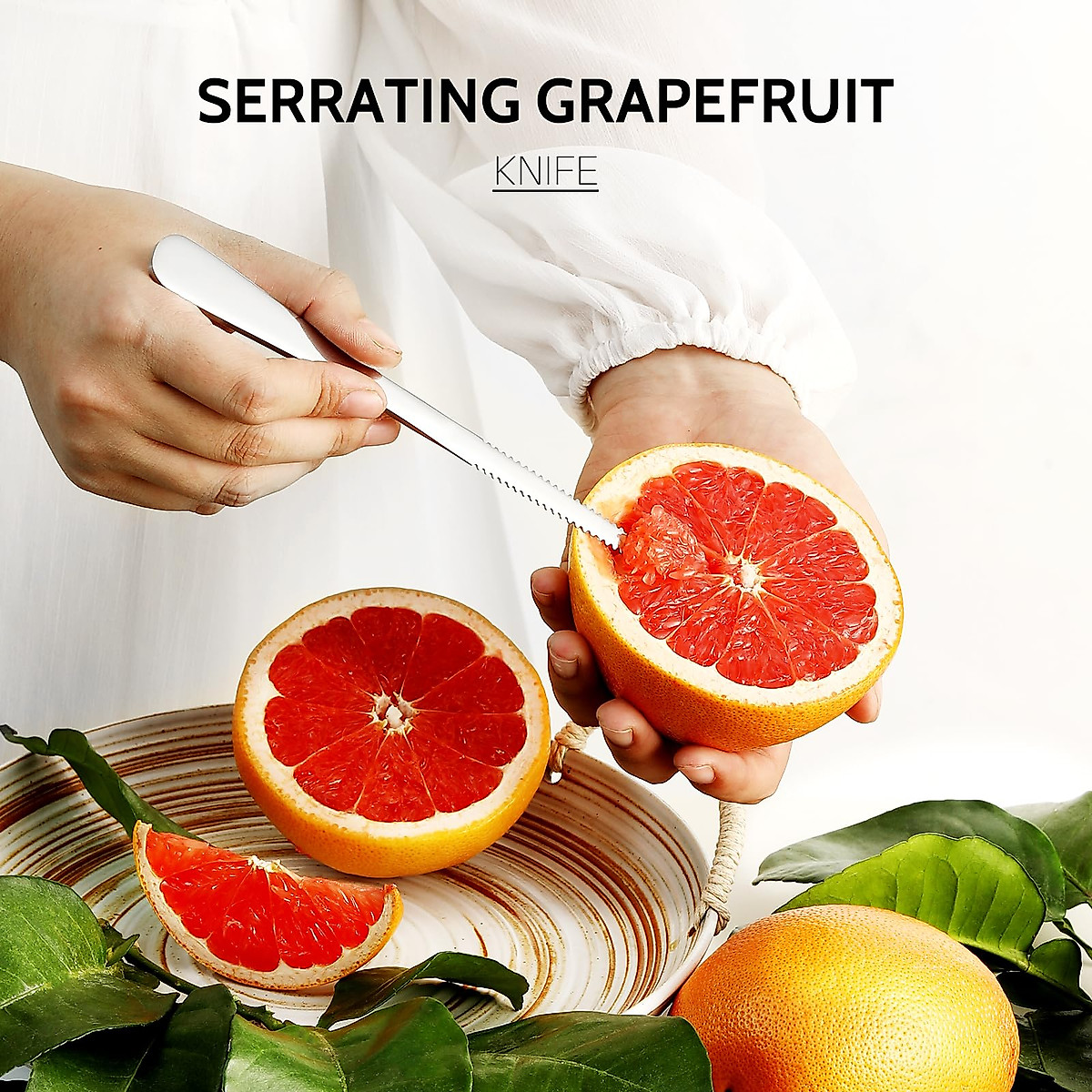 Hiware 4-piece Grapefruit Spoons, Stainless Steel