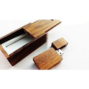 Wooden USB Flash Drive USB 2.0 Memory with Walnut Gift Box (128GB USB 3.0)