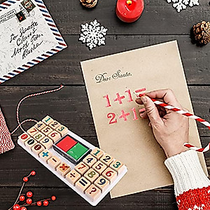 STOBOK Wood Toys 3 Sets Wood kidcraft playset playset DIY Stamp Wooden for Card Making Planner Stamp Bamboo Number Signet Number Stamper self Made Teaching Supplies Kids Stamps