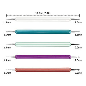 5 Pcs Pattern Tracing Stylus, Ball Embossing Stylus for Transfer Paper, Tracing Tools for Drawing, Embossing Tools for Paper, Art Dotting Tools for Nail Art, Ball Tip Clay Tools Sculpting Stylus