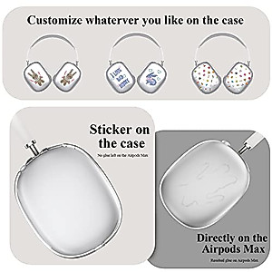 JDHDL [3 in 1] for Airpods Max Case Cover, Clear Soft TPU Earcup Case Cover+Slicone Earpad Cover+Silicone Overhead Cover, Transparent Protective Case for Apple Airpods Max Accessories