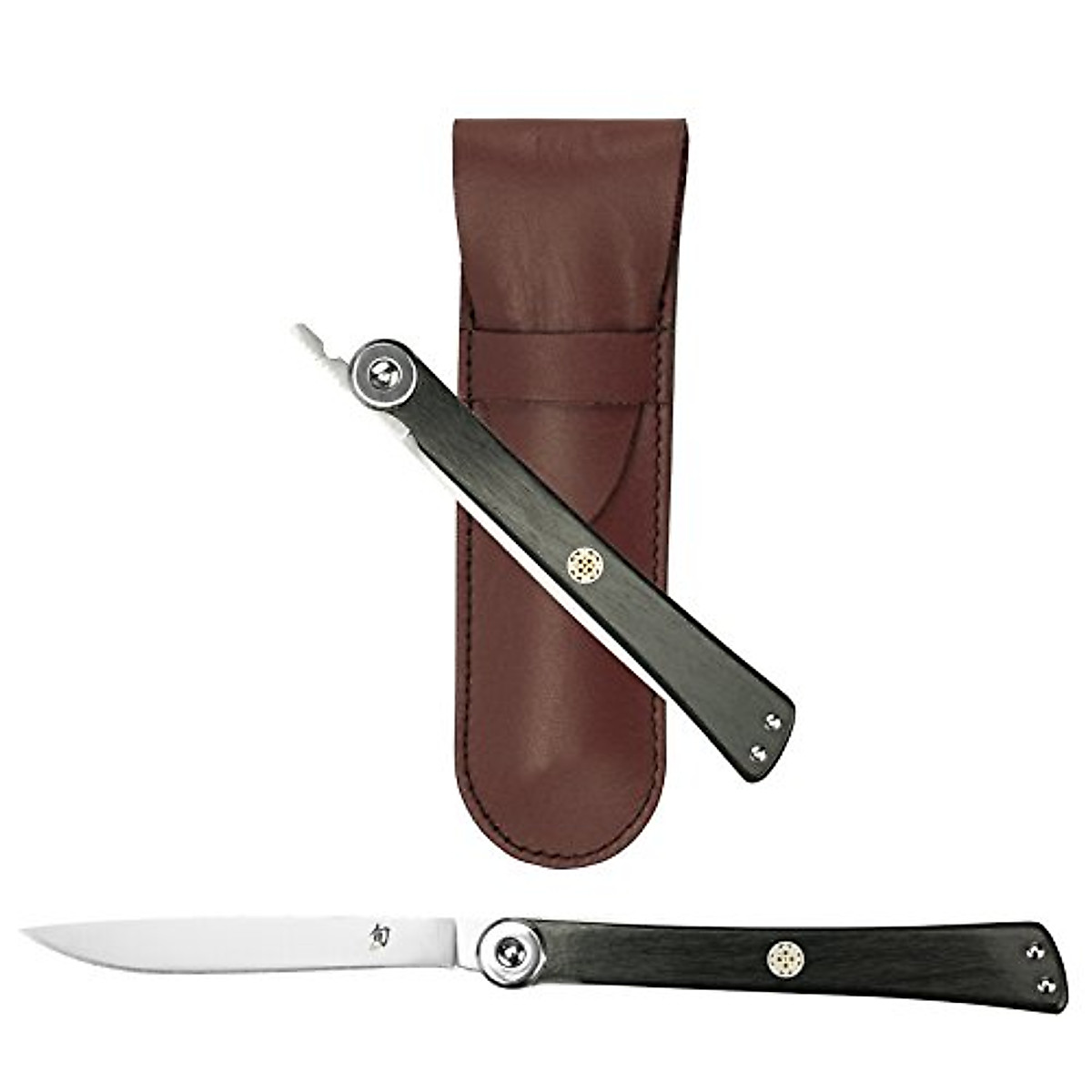 Shun Higo-No Kami Personal Steak/Gentleman’s Knife, Model DM5900; Lightweight, Thin 3.5-In. Blade, Beautifully Handcrafted Folding Knife Carried as Tasteful Pocketknife or Personal Steak Knife,Silver