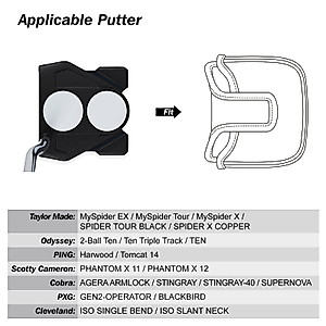 Big Teeth Lucky Clover Mallet Putter Cover Magnetic, Putter Covers for Golf Clubs Mallet, Putter Headcover Mallet Funny Fit Taylormade Scotty Cameron Large Square Putter Head