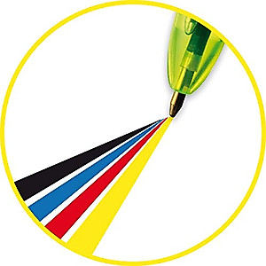 BIC 4 Colours Fluo Ballpoint Pen Black, Blue, Red and Fluorescent Yellow Ink Colours 1 Pack