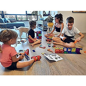 Magnetic Tiles 125 PCS + 4 FIGURES, Magnetic Tiles for Kids, Toy for 3 4 5 6 7 Year Old Boys & Girls, Educational Construction STEM Toy, Magnetic Tiles Building Set, Great Gift for Kids Aged 3-8