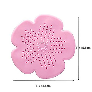 Sink Strainer 4 Pcs Creative Flower Shaped Kitchen Sink Strainer Shower Drain Hair Catcher Bathtub Drain Protector Home Bath Accessories