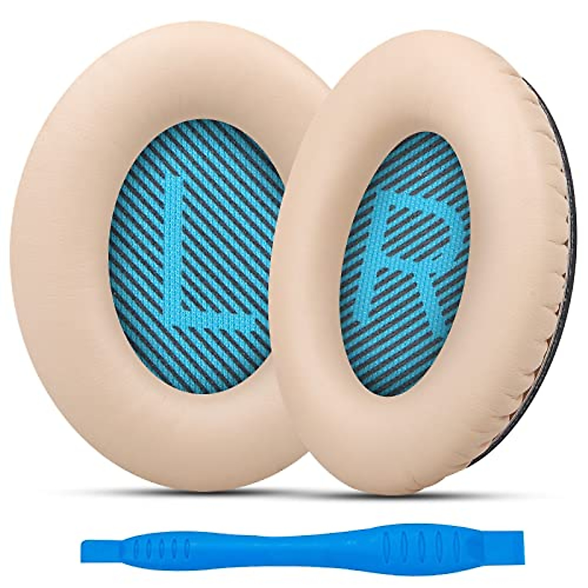 Gvoears Replacement Ear Pads for Bose QuietComfort 25 QC35 Headphones Cushions, Earpads for QC2/QC15/QC35II/Ae2/Ae2i/Ae2w/SoundLink1&2/SoundTrue1&2 Around-Ear Ear Cushions, Soft Protein Leather(Khaki)