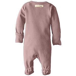 L'ovedbaby Baby Girls Organic Snap One-Piece Footies, Mauve, Preemie/NB 4-7 Lbs US