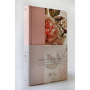 Biblia Reina Valera 1960 letra grande. Tapa Dura, Tela rosada con flores, tamaño manual / Bible RVR 1960. Handy Size, Large Print, Hardcover, Pink