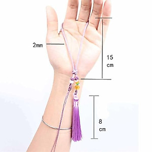 SHTGOI 5 pcs Chinese Tassel Pendant Silk Tassel Pendant with Jade and Beeswax Handmade Colorful Beads Tassels for Bookmarks Tassels Keychains Car Pendant Jujube Red