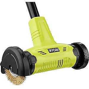 RYOBI ONE+ 18V Patio Cleaner with Wire Brush Edger with 2.0 Ah Battery and Charger, GREEN