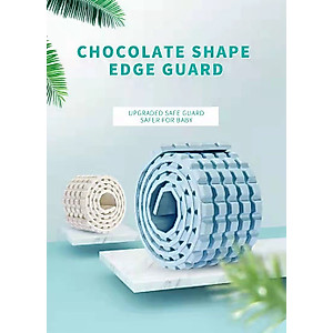 MeiGaoXin Baby Proofing Rubber Foam Corner & Edge Protectors Guards Fireplace Furniture Safety Bumper for Child Proof, 3.3ft（40inch） x 2pcs,Blue