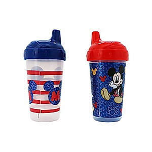 Cudlie Disney Baby Boy 2 Pack 10 Oz Hard Spout Sippy Cup for Toddler, Cheesin Mickey