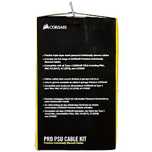 CORSAIR Premium Individually Sleeved PSU Cables Pro Kit for Corsair PSUs – Black, 2 Year Warranty