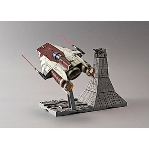 Revell (Bandai Original 01210 Star Wars A-Wing Starfighter 1:72 Scale Unbuilt/Pre-Coloured/Clip-Together (Non-Glue) Plastic Model Kit with Display Base