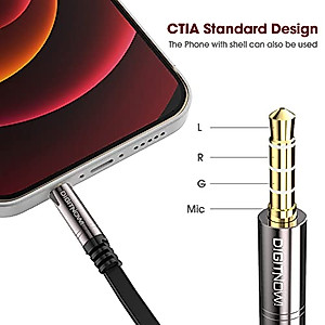 DIGITNOW 3.5mm 4 Pin Male to 2x3.5mm 3 Pin Female Combo Audio Splitter Y Adapter Cable Compatible for PS4,PS5,Xbox One S,Nintendo Switch,Tablet,Mobile Phone,PC Gaming Headsets and New Version Laptop