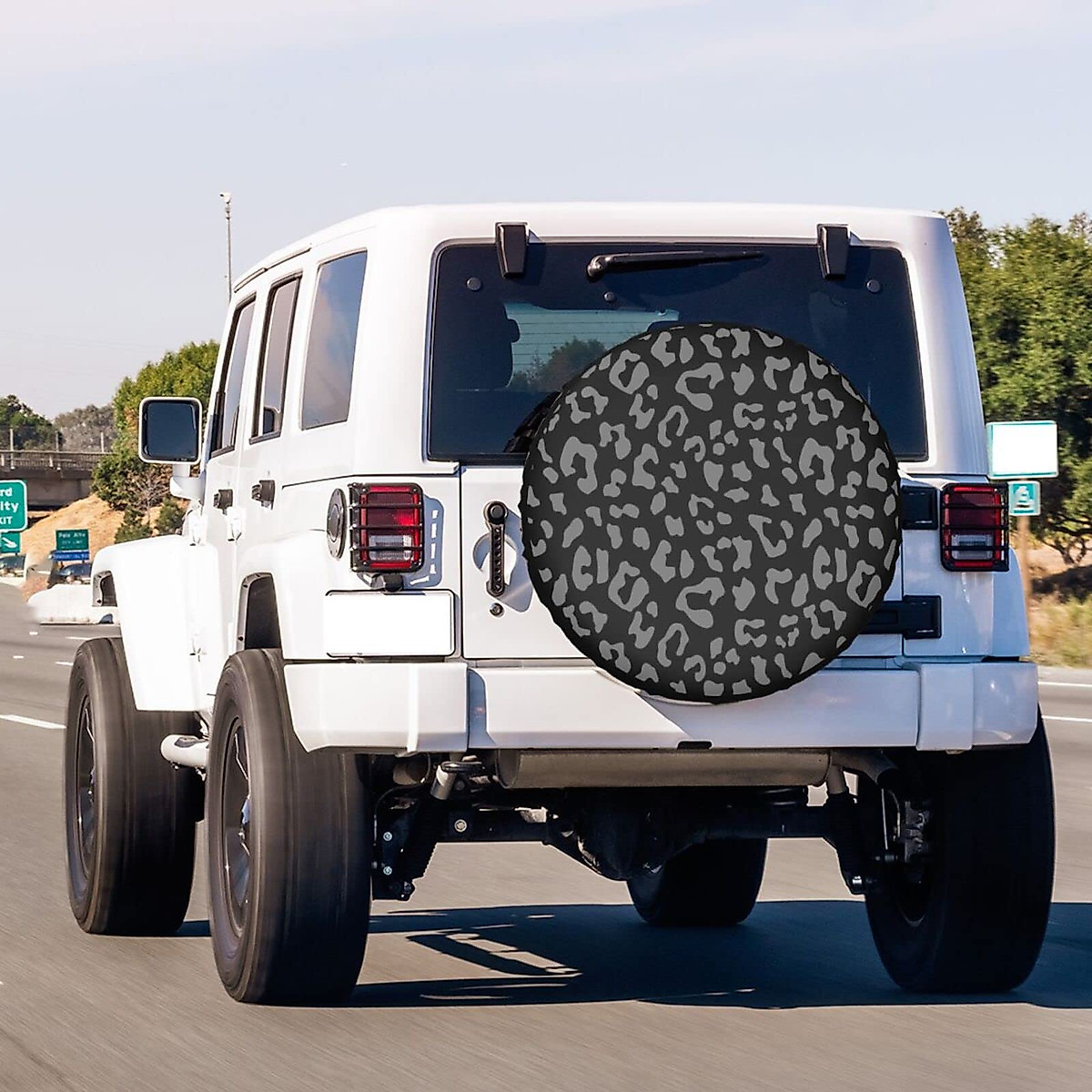 Foruidea Leopard Print Spare Tire Cover Dust-Proof Wheel Tire Cover Fit Trailer, RV, SUV and Many Vehicle 17 Inch