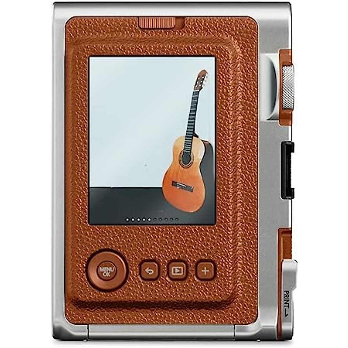 Fujifilm Mini EVO Hybrid Camera (Brown) Instant Film Camera Bundle with 40 Instant Film Sheets + 32GB microSD Memory Card + Small Padded Case + SD Card Reader + Extreme Electronics Cloth