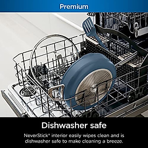 Ninja CW102BL Foodi NeverStick PossiblePan, Premium Set with 4-Quart Capacity Pan, Steamer/Strainer Basket, Glass Lid & Integrated Spatula, Nonstick, Durable & Oven Safe to 500°F, Macaron Blue