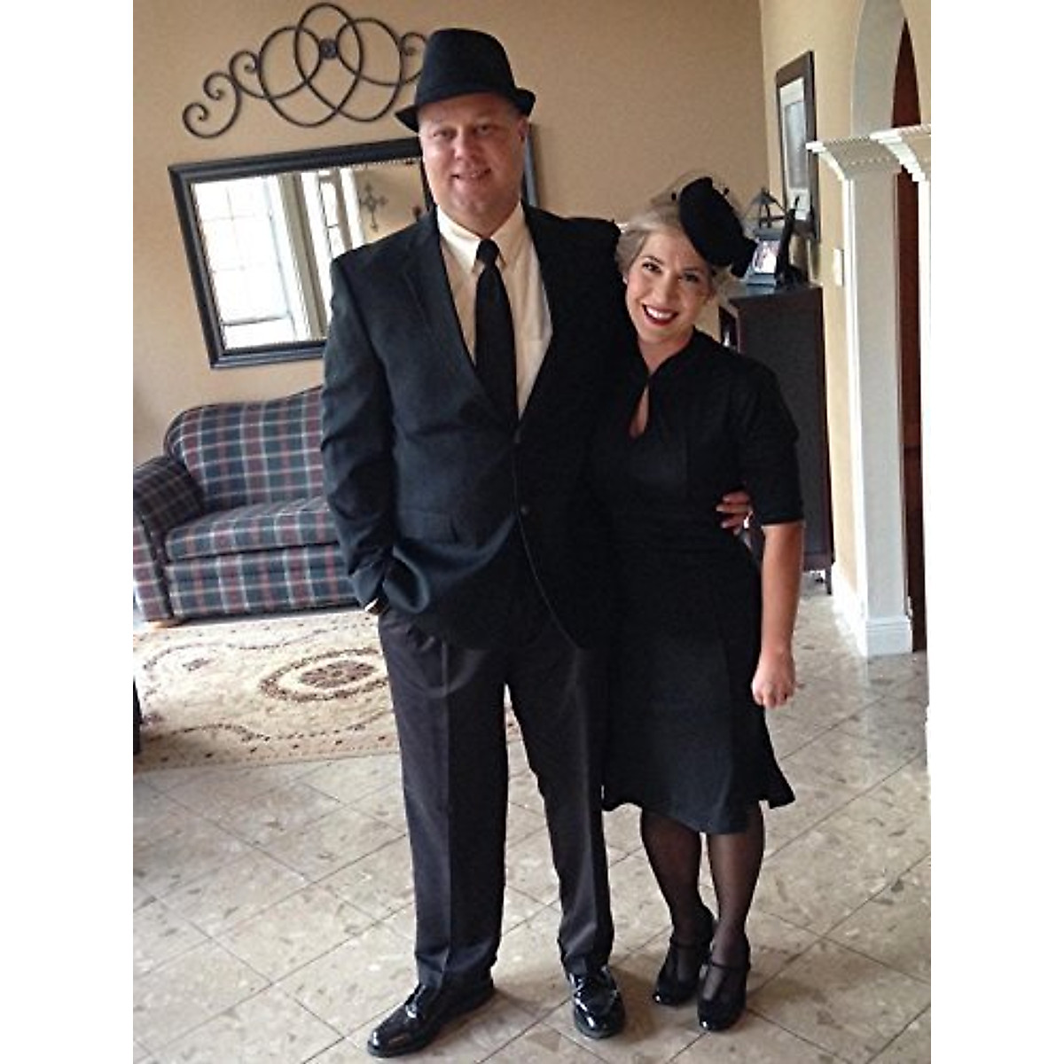 Aniwon Pillbox Hat, Wedding Hat Caps with Veil Vintage Bow Fascinator Hats Caps for Women A Black