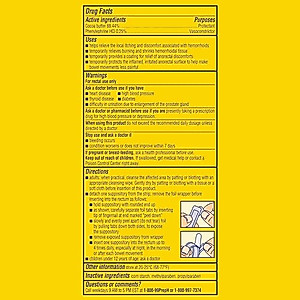 PREPARATION H Hemorrhoid Symptom Treatment Suppositories, Burning, Itching and Discomfort Relief (48 Count)