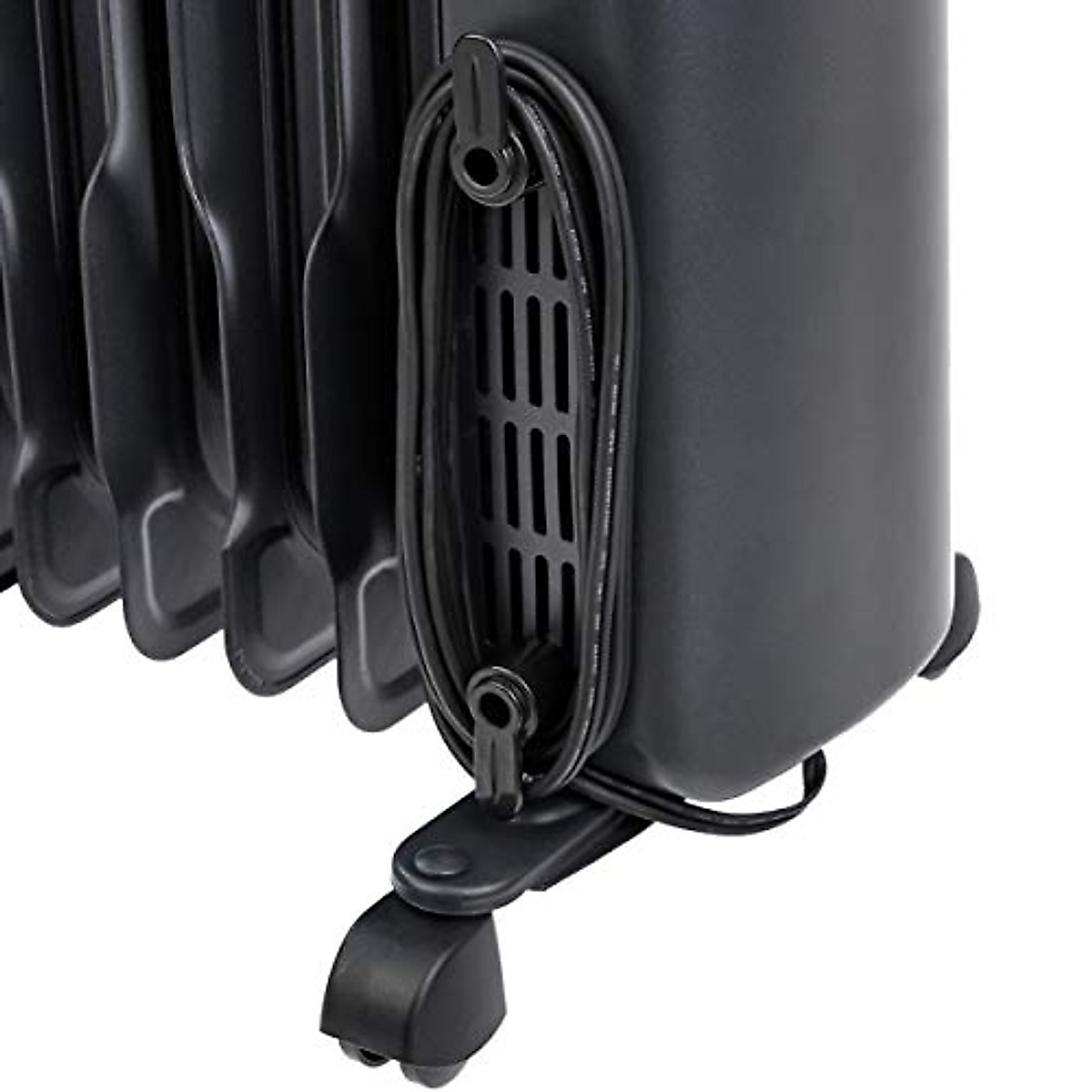 Amazon Basics Portable Radiator Heater with 7 Wavy Fins, Manual Control, Black, 1500W