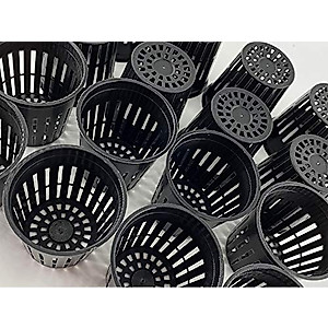 2 Inch Plastic Net Cups, Pots Plant Containers, for Hydroponics Aquaponics Orchids, 50 Pcs Black.