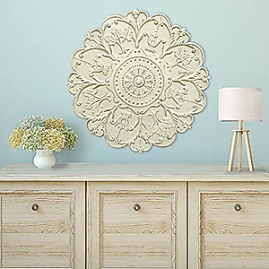 Stratton Home Decor -- Dropship, us home, SUHQX S03354 Stratton Home Decor Shabby White Medallion Wall Decor Shabby Medallion Wall Decor,White, 27.00" x 1.18"