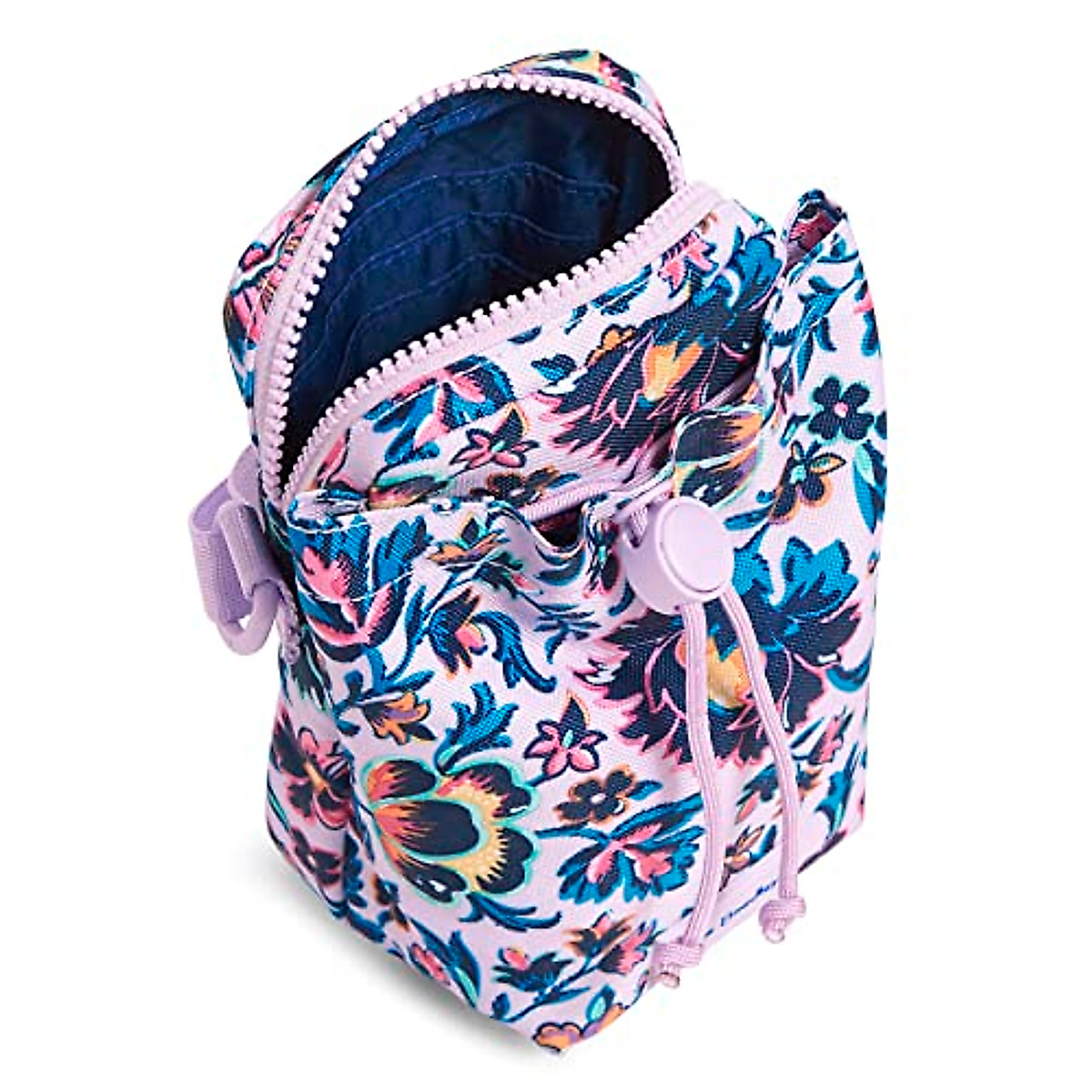 Vera Bradley Women's Recycled Lighten Up Reactive Deluxe Water Bottle Crossbody Sling Bag, Cloud Vine Multi, One Size