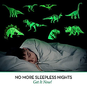Dinosaur Wall Decals for Kids Room Glow in The Dark Stickers, Large Removable Vinyl Decor for Bedroom, Classroom - Birthday Christmas Gift for Girls Boys Grandkids Toddlers (Dino)