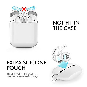 AHASTYLE 3 Pairs AirPods Ear Hooks Cover Silicone Accessories Compatible with Apple AirPods and EarPods Headphones(Milk White)