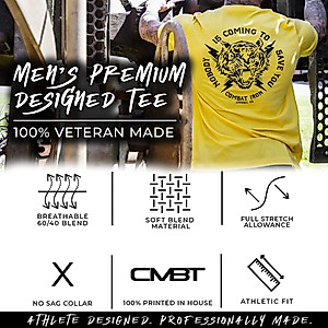 Combat Iron Men's Graphic Short Sleeve T-Shirt | Tactical Athlete Training Club Wolf Edition Mens Novelty Tee | White, X-Large