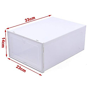 TFCFL 20/24 Pack Shoe Storage Box Shoe Box, Upthehill Clear Plastic Stackable Shoe Organizer Space Saving Foldable Shoe Container, 33 x 23 x 14cm (20 Pack)