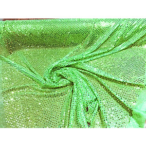 New Creations Fabric & Foam Inc, 44/45" Wide Faux Confetti Sequin Knit Fabric Shiny Dot (Neon Green, 1 Yard)