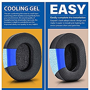 Arctis Pro Thicker Cooling Gel Earpads Compatible with Arctis Pro, Arctis 7/5/3/1, Arctis 9X, Arctis 7X, Arctis 7P, RIG 800 Series, ATH M50X, M40X, MDR-7506 V6 Headphones (Breathable Mesh)