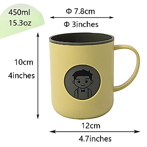 Khanjuan Parent-Child Tooth Brush Cups 4Pcs,Funny Cartoon Pattern Bathroom Cups,15.3oz Unbreakable Eco-Friendly Plastic Toothbrush Holders (Dark Green&Purple&Yellow&Pink, 4)