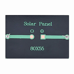 Solar Panel, 2Pcs 0.6W 5V Polysilicon Solar Panel Charging Power Board Charger for Small Power Appliances, Excellent Transmission 80x55mm