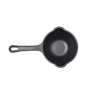 Victoria Cast Iron Sauce Pan. 0.45qt Sauce Pot Seasoned with 100% Kosher Certified Non-GMO Flaxseed Oil.