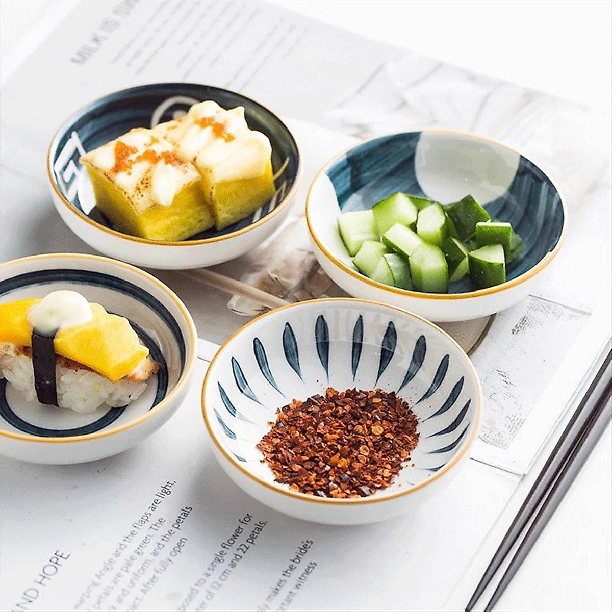 TRESORS Appetizer Plates Snack Bowls Round Soy Sauce Bowl Ceramic Bowl Dipping Bowl Suitable For Side Dishes Dessert Dessert Dipping Bowl Salad Plates Dinner Plates