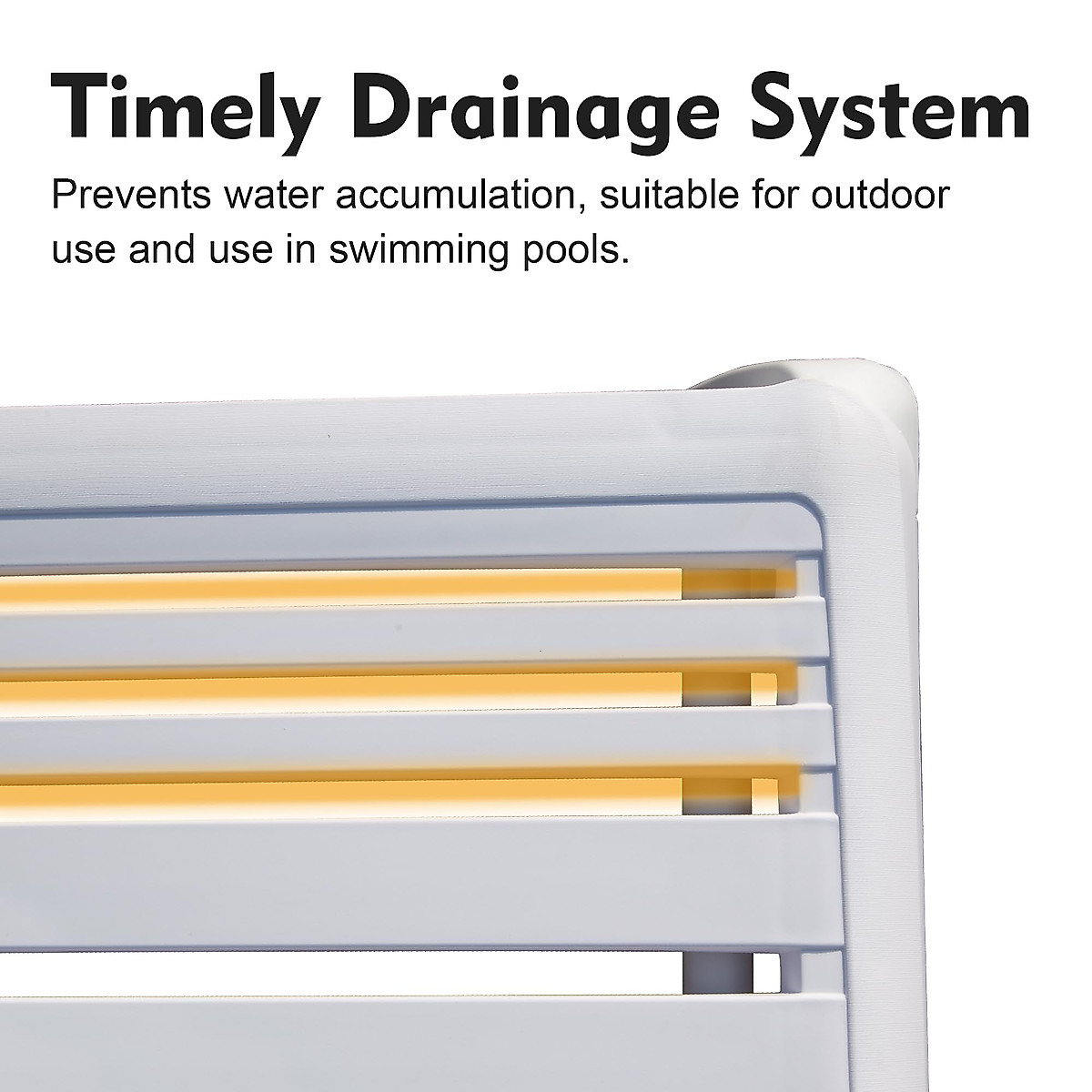 Domi Outdoor Chaise Lounge Set of 3, Pool Lounge Chairs Plastic Adjustable Recliners Tanning Lounge Chair with Table for in-Pool Sunbathing Beach Lawn Poolside, White