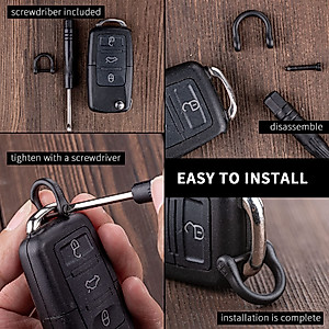 TISUR Titanium Key Ring，D-Rings Key Rings for Keychains Heavy Duty with Screw Shackle, Car Key Chain Ring for Men and Women 2 Pcs (Black Matte XS)