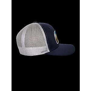 Colorado Trucker Hat - Mesh Snapback Baseball Cap w/My Heart is in Colorado Woven Patch (Navy/White)