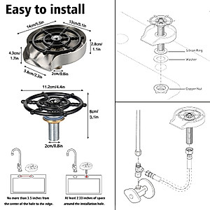Kitchen Sink Glass Rinser Cup Rinser Kitchen Faucet Sink Glass Washer for Kitchen Sinks Stainless Steel Bottle Washer Bar Sink Accessories