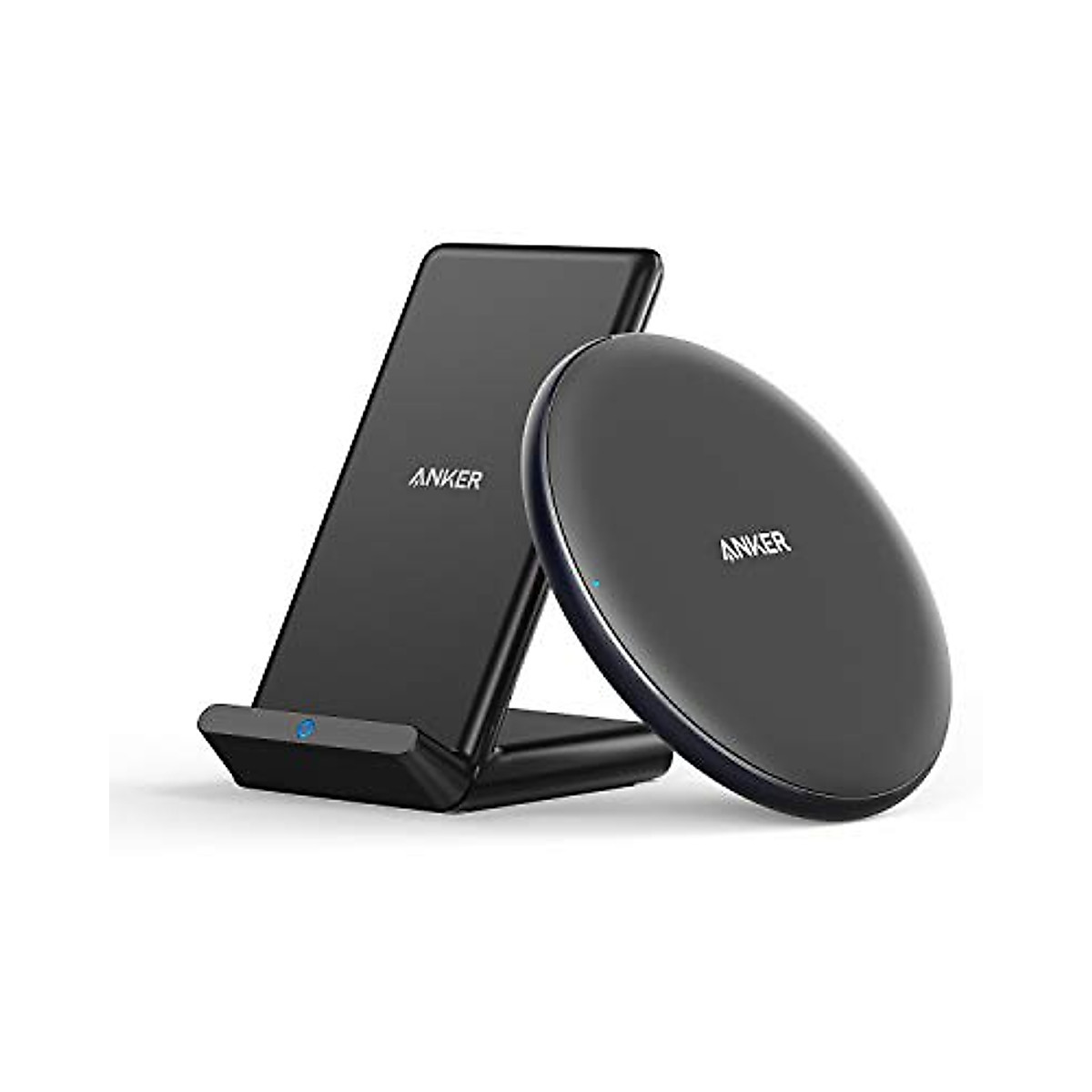 Anker Wireless Chargers Bundle, PowerWave Pad & Stand, Qi-Certified Compatible iPhone 12, 12 Mini, 12 Pro Max, 11, 11 Pro, 11 Pro Max, Xs Max, XR, 10W for Galaxy S20 S10 S9, Note 10 (No AC Adapter)