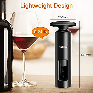 Gokilife Wine Bottle Opener Set - Manual Corkscrew with Foil Cutter Vacuum Stopper and Wine Aerator Pourer, Cordless ABS Bottle Opening for Home, Kitchen, Party, Restaurant, Bar(No Need Charing)