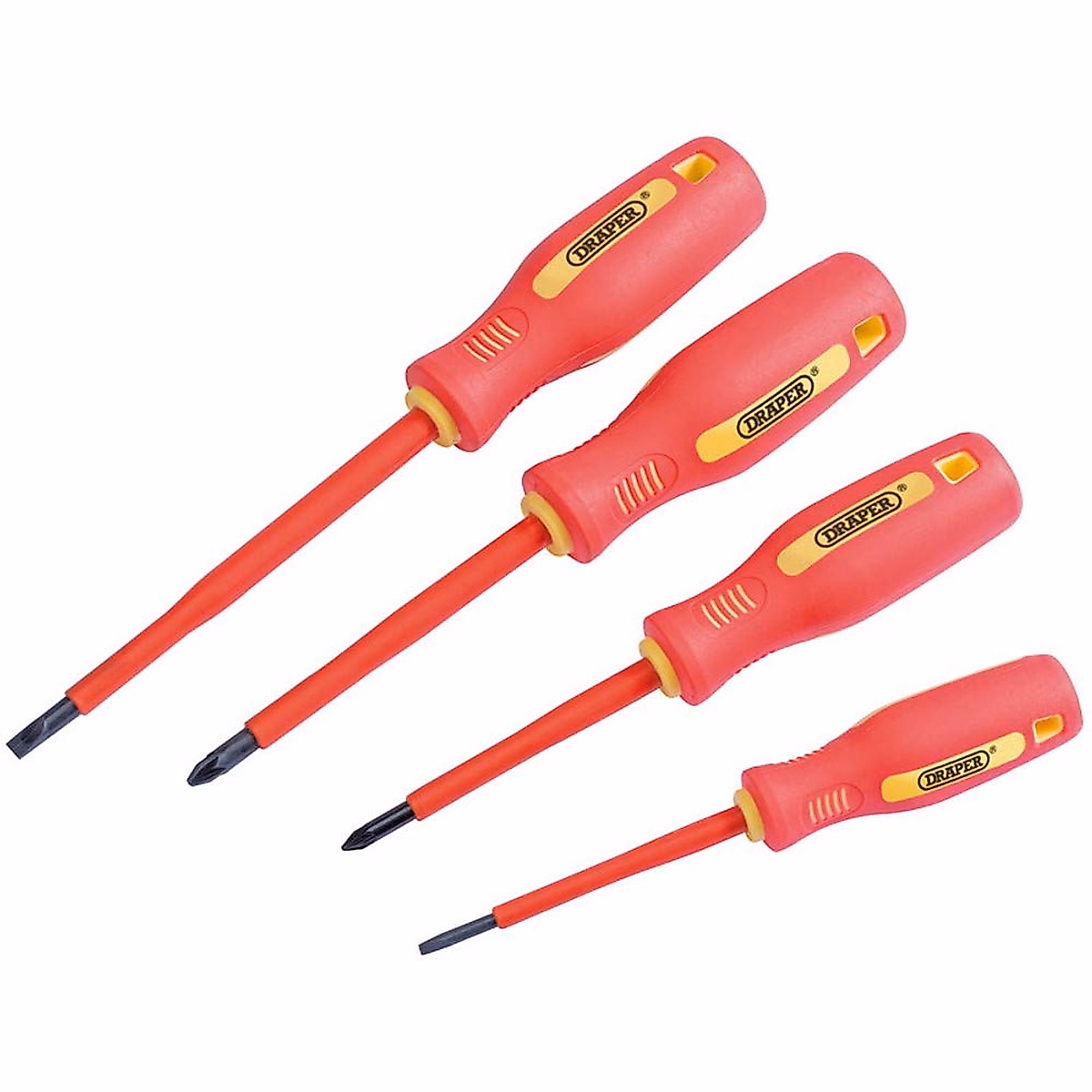 Draper 46539 Fully Insulated Soft Grip Screwdriver 4-Piece Set