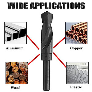 Utoolmart Reduced Shank Drill Bit 30mm High Speed Steel HSS 9341 Black Oxide with 1/2 Inch Straight Shank 1pcs